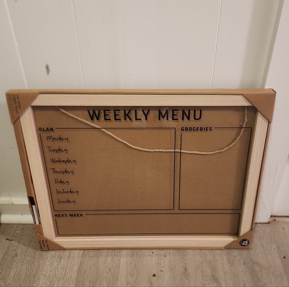 Accents | Glass Weekly Menu With Wooden Frame | Poshmark